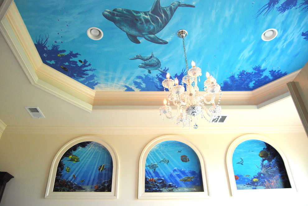 Sea Themed Murals in a Master Bathroom, hand-painted by Tom Taylor of ...