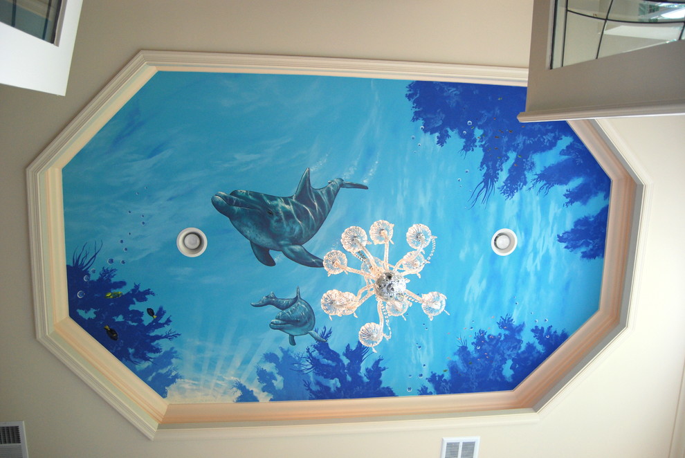 Sea Themed Murals in a Master Bathroom, hand-painted by Tom Taylor of ...