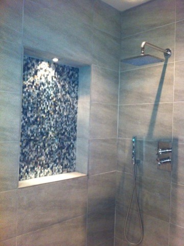 Seamless Black Lip Mother of Pearl Bathroom - Modern - Bathroom - London - by ShellShock Designs ...