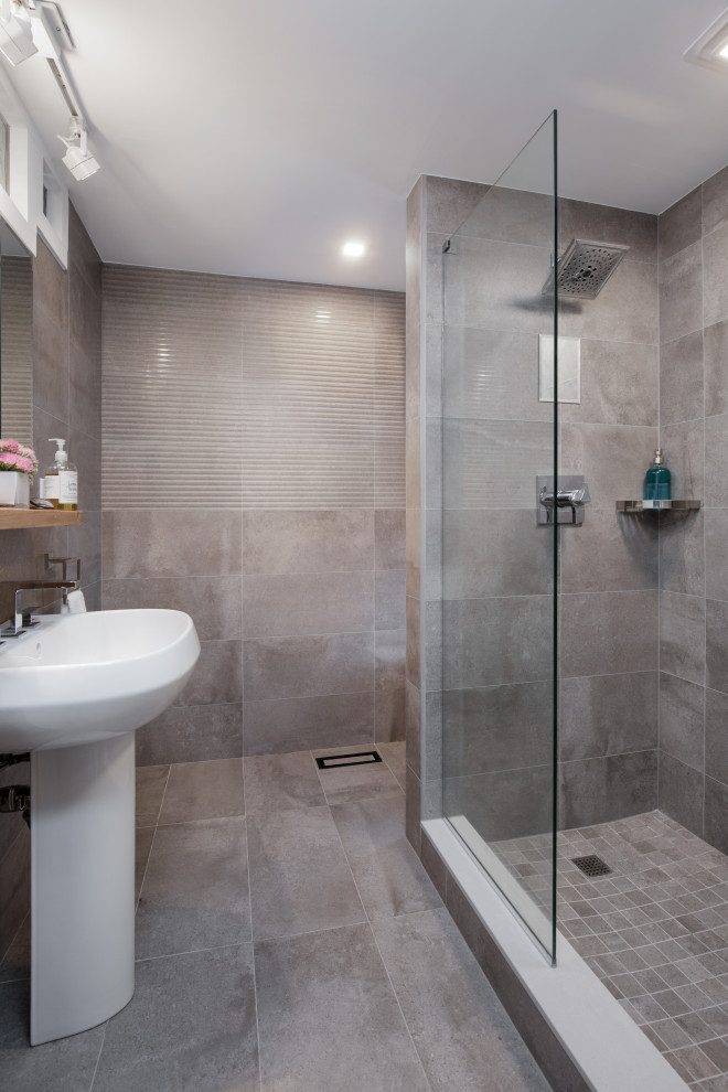 Cambridge Three-Bathroom Gut Remodel - Contemporary - Bathroom - Boston - by Gold Beech ...