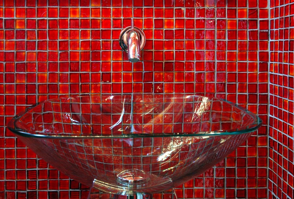 Sexy Red Vanity - Modern - Bathroom - San Diego - by Oceanside Glass ...