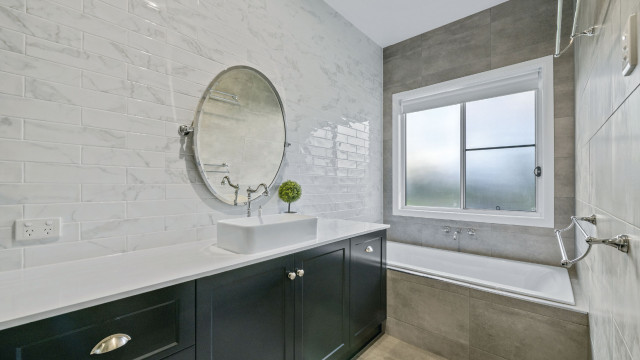 Small Sliding Window With Obscure Glass Modern Bathroom Other