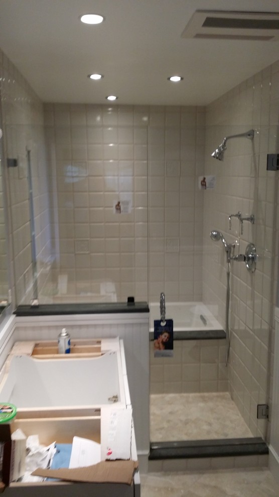 Showerguard UltraWhite Inline with Kneewall Frameless Glass Enclosure ...