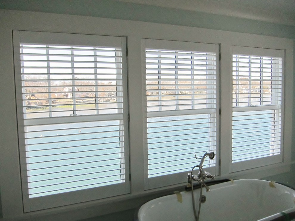 Shutters With Hidden Tilt Bar - Traditional - Bathroom - New York - by ...