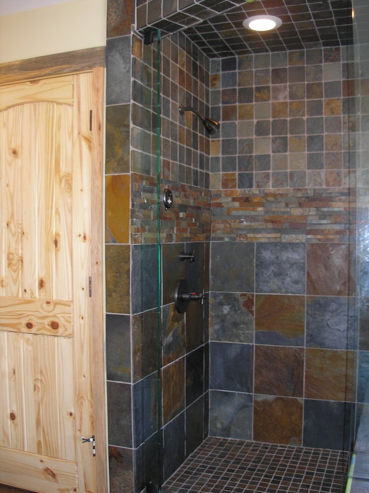Slate tile shower - Traditional - Bathroom - Sacramento - by Wood Ridge ...