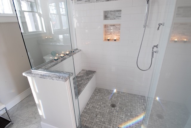 Sleek White Zito Shower - Contemporary - Bathroom - Boston - by Sudbury ...