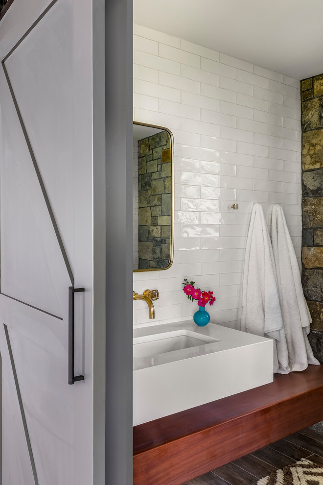 South Camp Cabana- Bathroom Barn Door - Rustic - Bathroom - New York ...