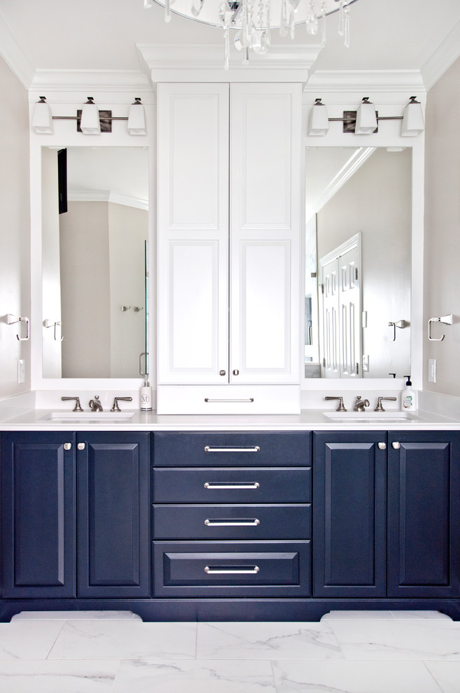 Splash of Navy - Traditional - Bathroom - Nashville - by Victoria ...