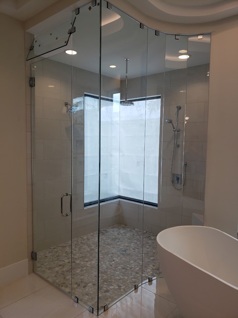 Steam Enclosure with Fixed Panels - Moderne - Salle de Bain - Autres ...