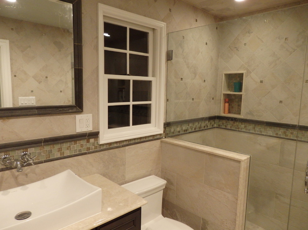 "Stone Look" Master Bathroom Design by Katelyn Dessner - Contemporary ...