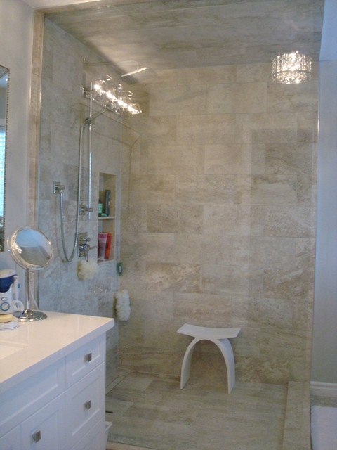 Stone look porcelain tile - Transitional - Bathroom - Toronto - by ...