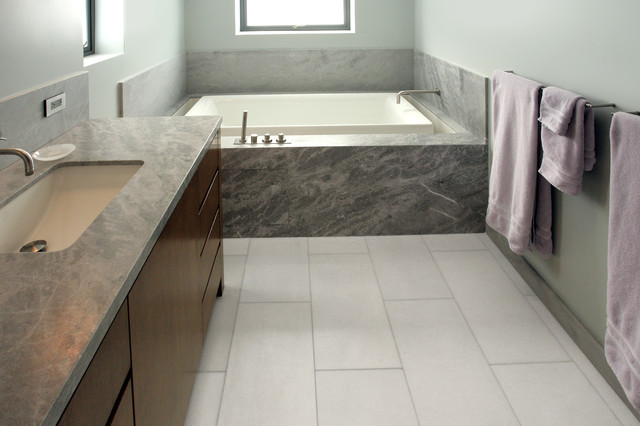 Stratus Marble Tile - Contemporary - Bathroom - Los Angeles - by SOLI ...