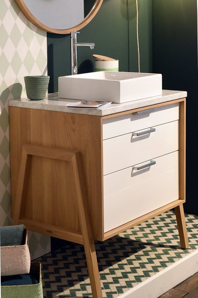 STRUCTURE by Line Art Bathroom Vanity in Solid Oak - Contemporary ...