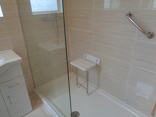 Stylish Mobility Bathroom with Walk In Shower - Modern - Bathroom ...