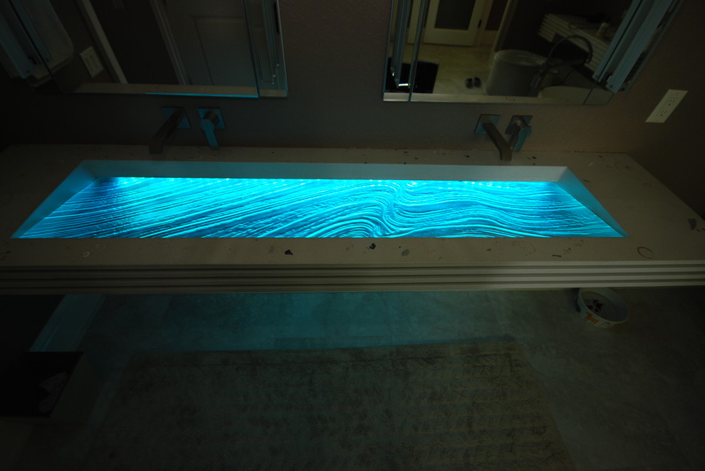 Surf Sink Floating Glass and Concrete Sink - Contemporary - Bathroom ...