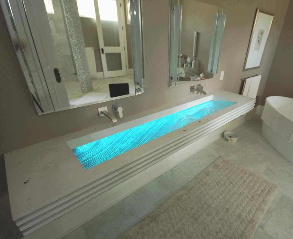 Surf Sink Floating Glass and Concrete Sink - Contemporary - Bathroom ...