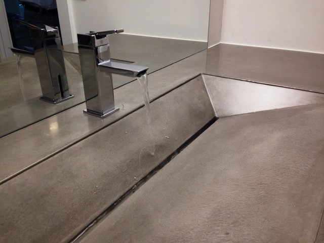 Tampa Loft Concrete Trough Sink - Industrial - Bathroom - Tampa - by ...