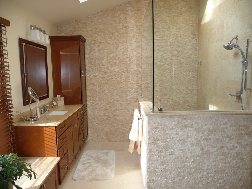 Texture and Travertine - Modern - Bathroom - Philadelphia - by StoneMar ...