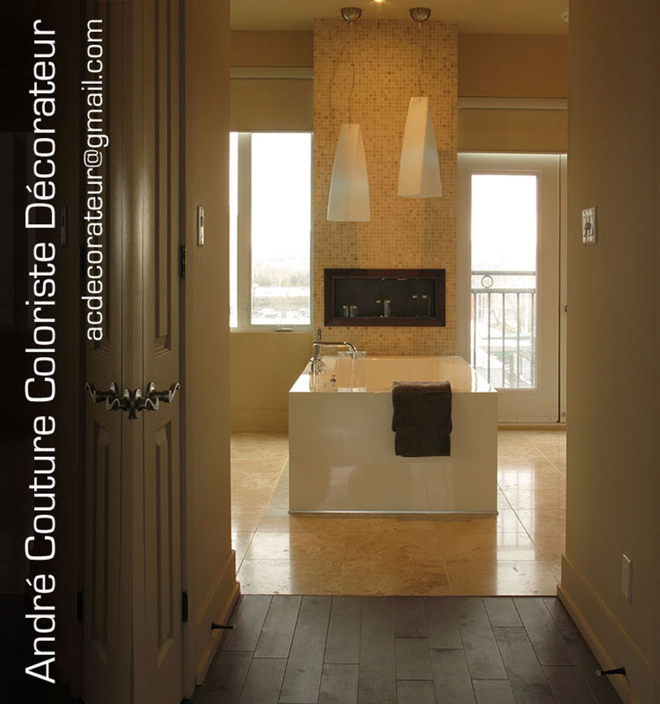 The masterbath of this multilevel town house - Modern - Bathroom ...