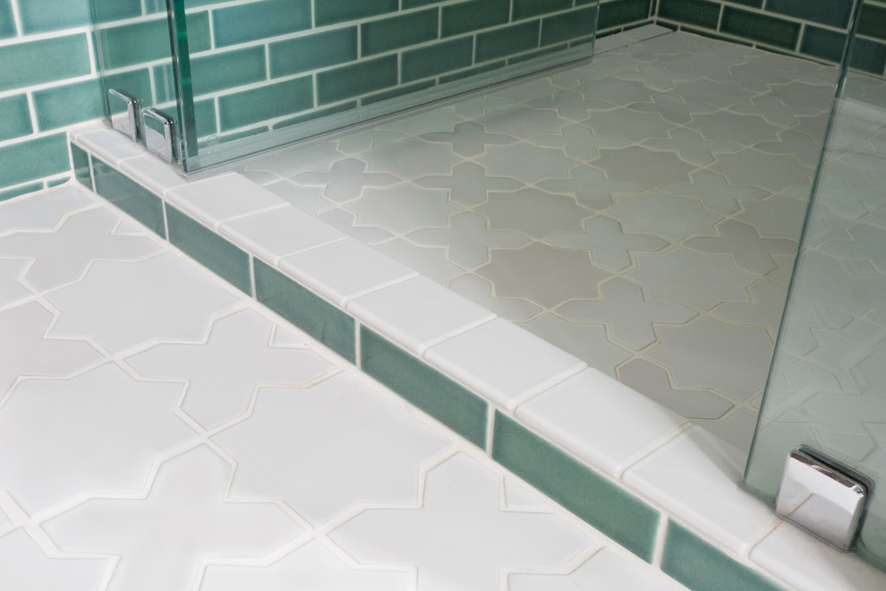 The star and cross tile floor in our founder's bathroom. - Victorian ...