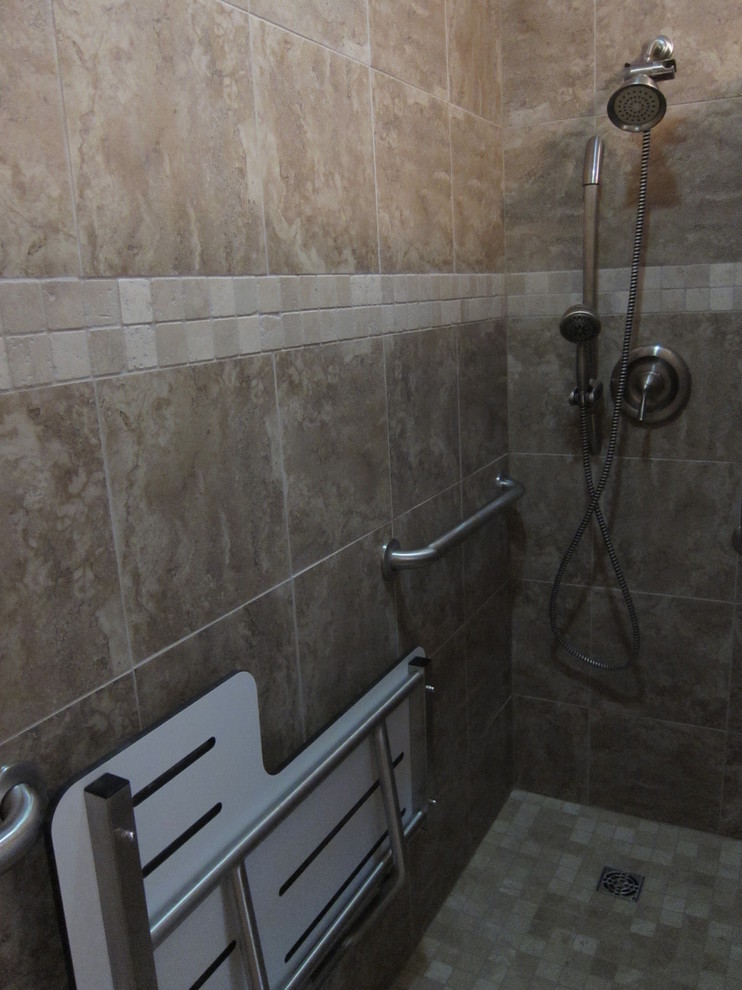 Tiled shower with handicap access - Traditional - Bathroom - Dallas ...