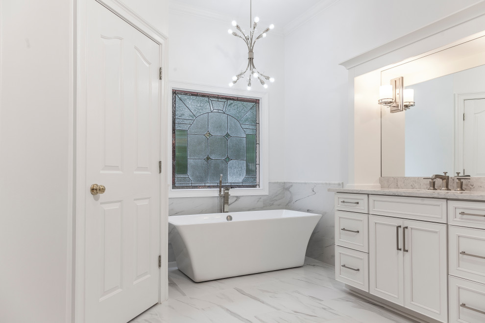 Timeless Marble Master Bathroom - Contemporary - Bathroom - Atlanta ...