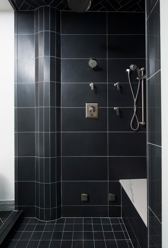 Titanium Lofts Residence Master Bedroom & Bathroom. - Transitional ...