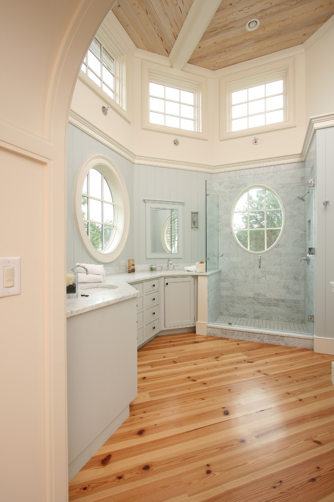 Tower Bath brings in light from clerestory windows - Traditional ...