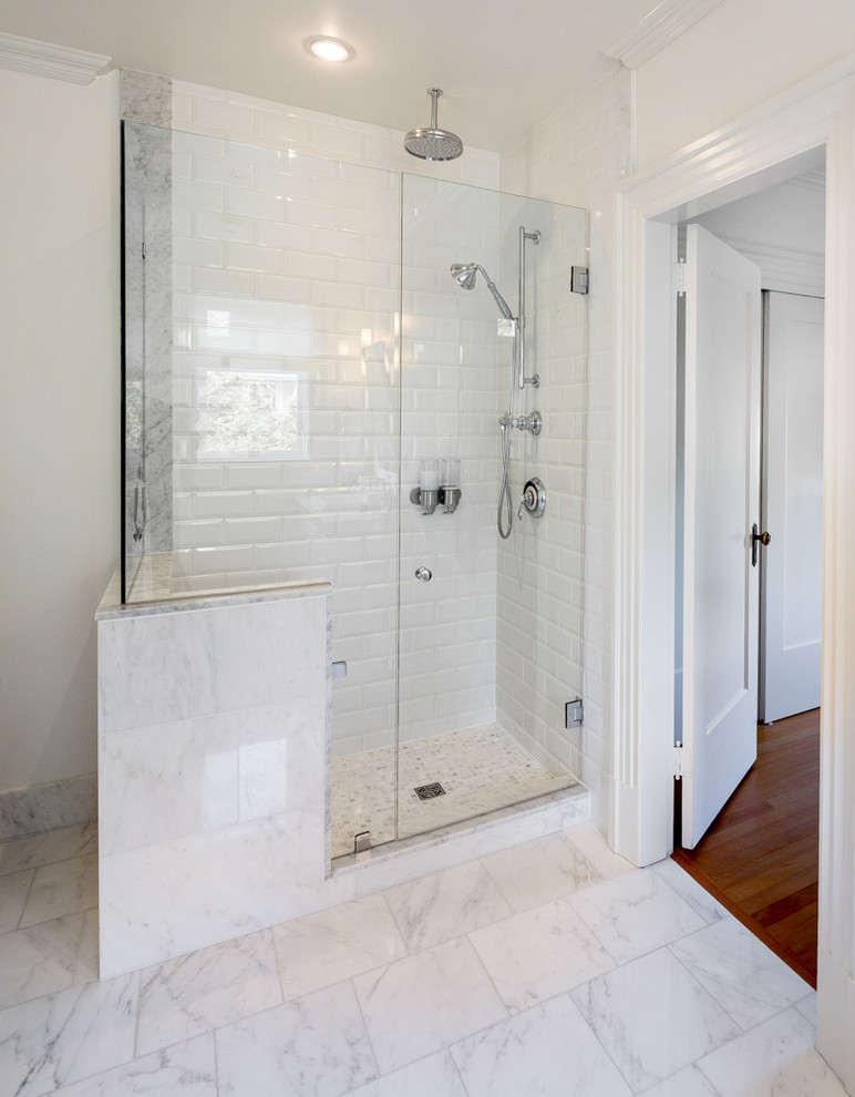 Traditional Bathroom Renovation - Marble with Free Standing Tub ...