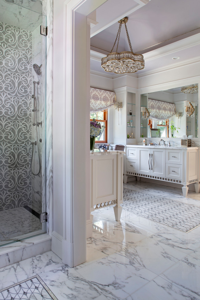 Transitional Master Bathroom With Contemporary Details - Transitional ...