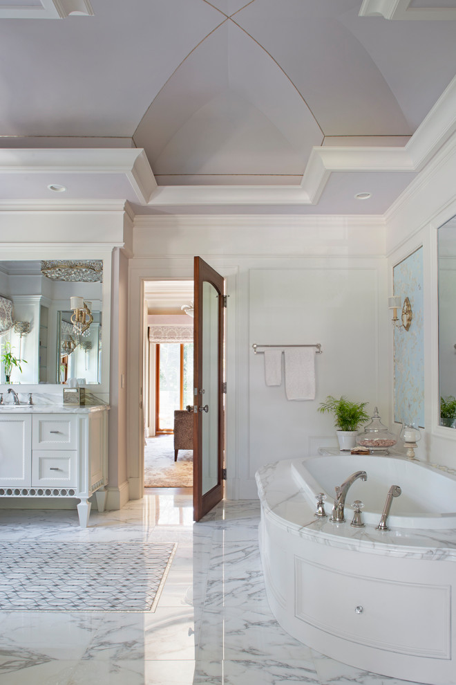 Transitional Master Bathroom With Contemporary Details - Transitional ...