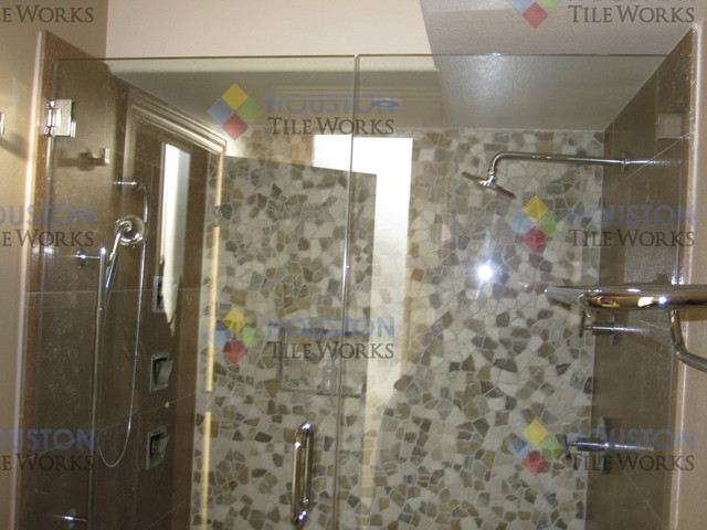 Travertine Stone Shower - Méditerranéen - Salle de Bain - Houston - par ...