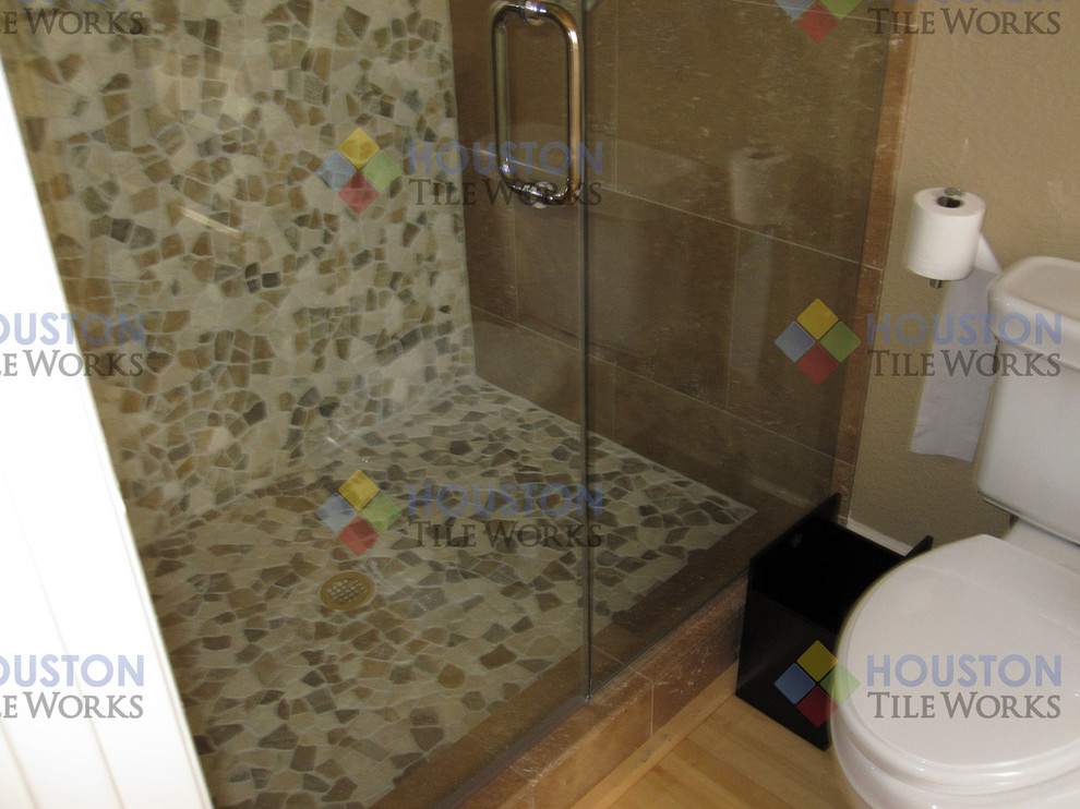 Travertine Stone Shower - Mediterranean - Bathroom - Houston - by ...
