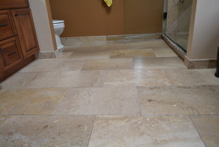 Travertine tile baseboard - Traditional - Bathroom - St Louis - by ...