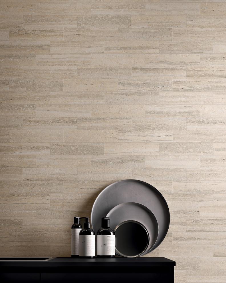 Travertino Rigato - Transitional - Bathroom - New York - by Wayne Tile ...