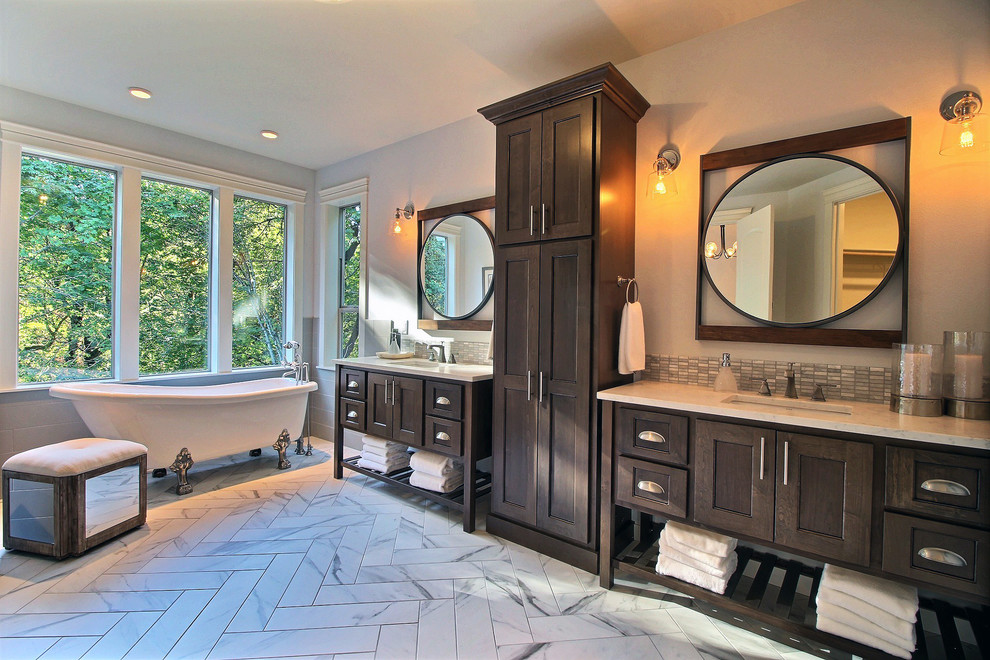 Twin Vanity & Freestanding Tub - The Overbrook - Cascade Craftsman ...