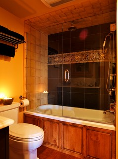 Vermont Rustic Bath Black Slate and Hand Made Tile - Rustic - Bathroom ...