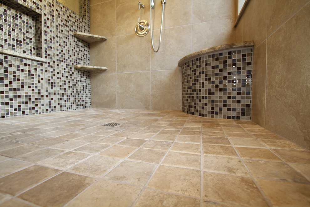 Walk In Shower Shelving and Shower Seat - Contemporary - Bathroom ...