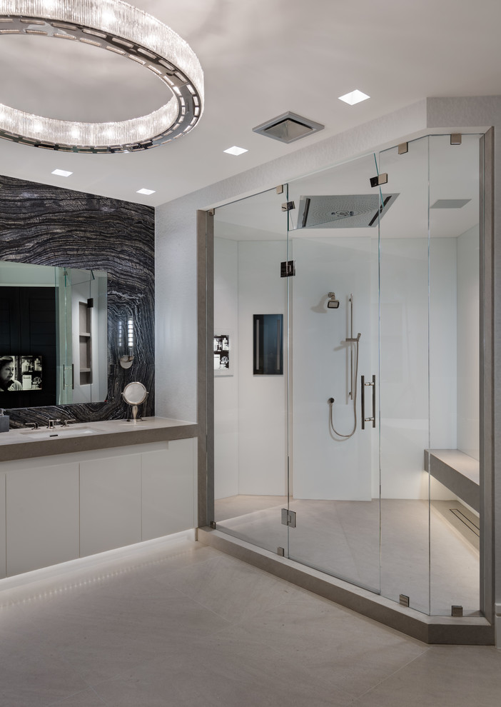 Walk-in Shower - Modern - Bathroom - Miami - by Willoughby Construction ...