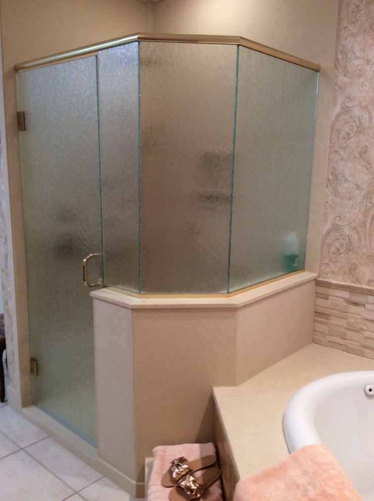 Walk-in Shower with half glass walls - Traditional - Bathroom ...