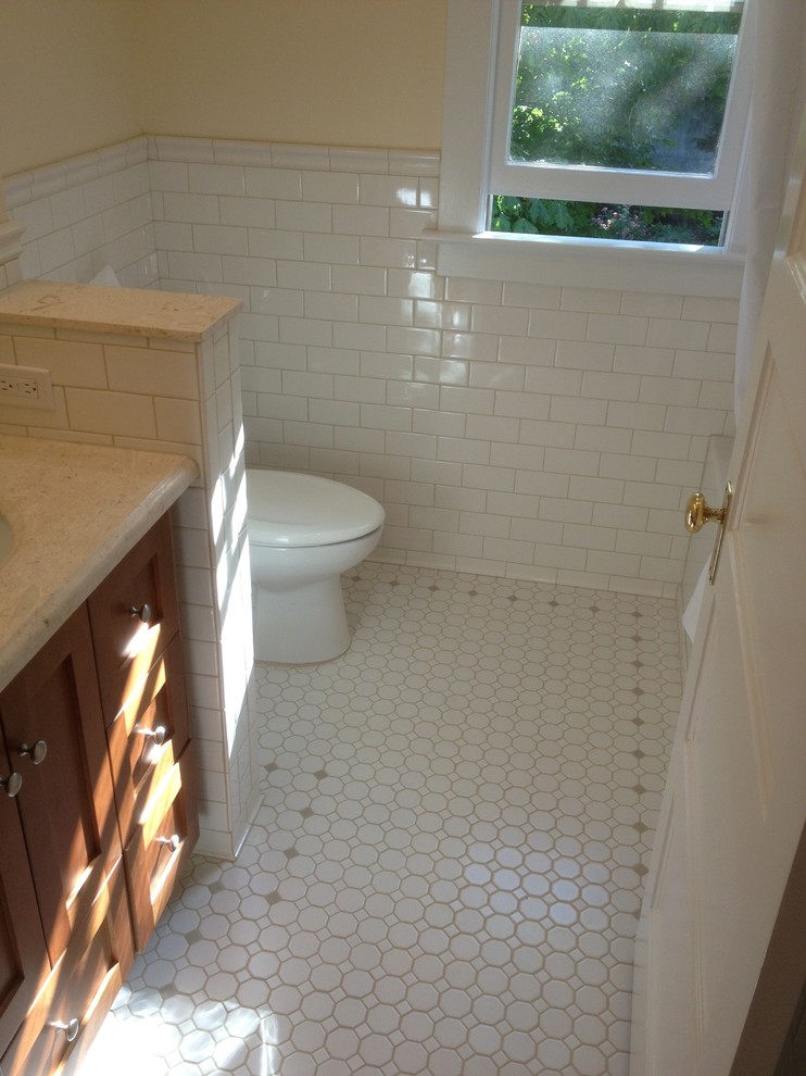 Interior: Queen Anne Traditional bathroom wainscot floor tile ...