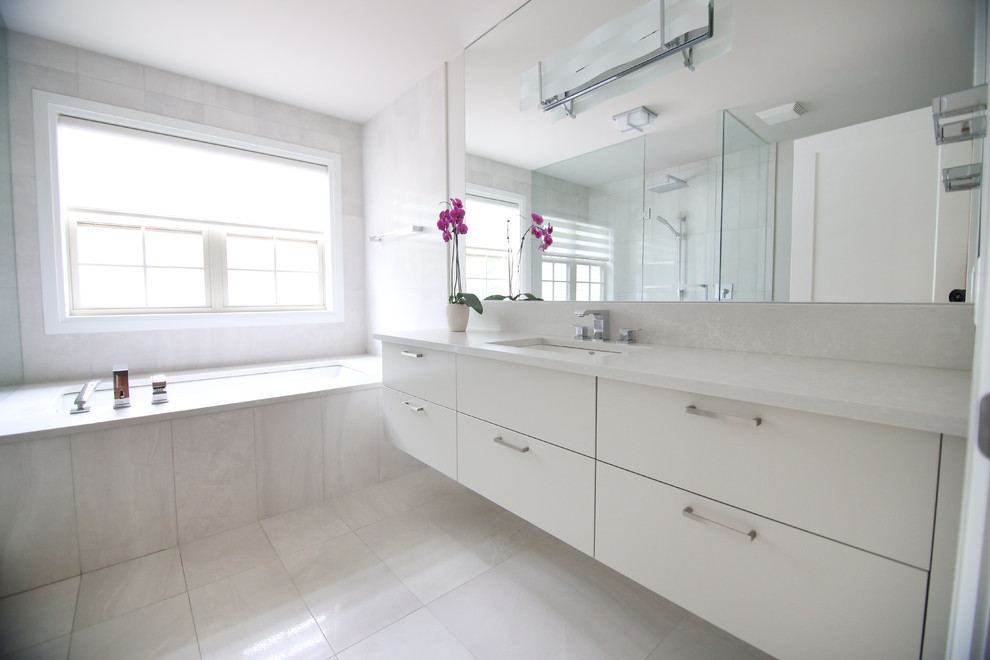 White & Gray Modern Kitchen + Bathrooms - Modern - Bathroom - Toronto ...
