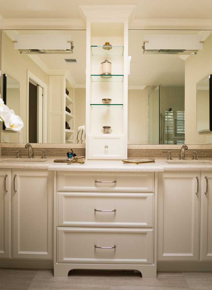 White Bathroom - Transitional - Bathroom - Los Angeles - by Fran ...