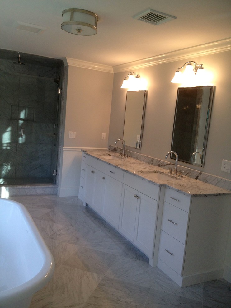 White Carrara Master Bathroom - Classique Chic - Salle de Bain - Boston - par Absolute Granite ...