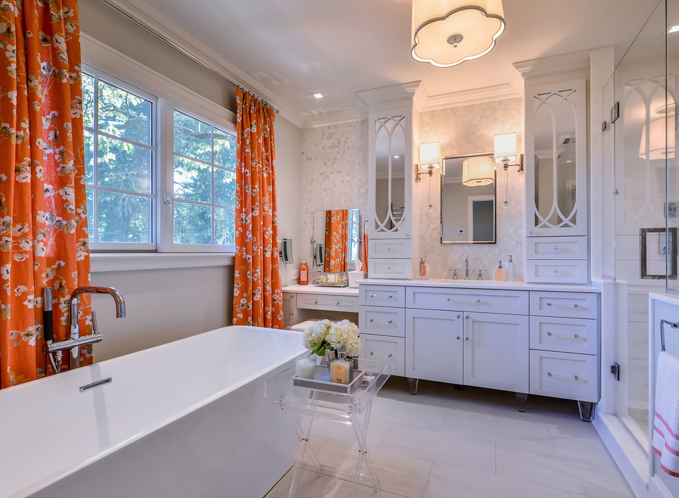 White master bath - Transitional - Bathroom - New York - by Lisa Loesch ...