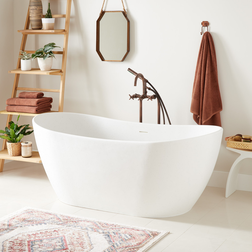 Winifred Resin Freestanding Tub - Matte Finish - Speckled White ...