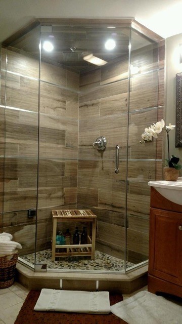 Wood Look Shower - Rustic - Bathroom - New York - by Tile Wholesalers ...