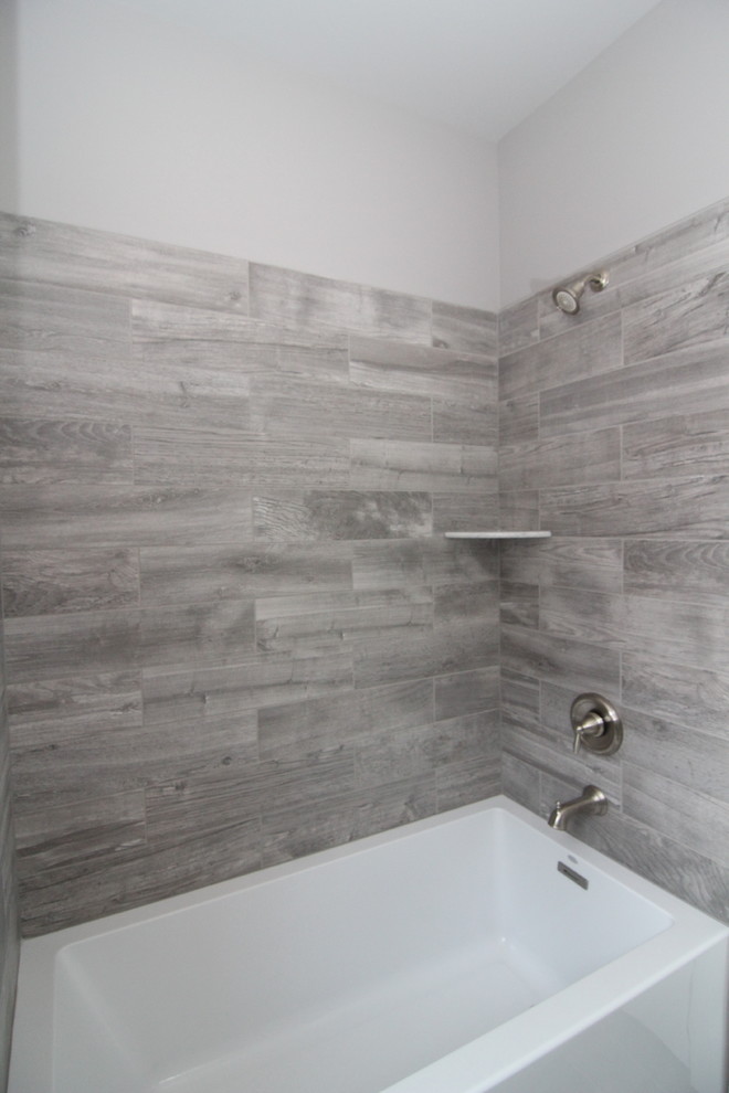 Wood Look tile Shower - Traditional - Bathroom - Raleigh - by Stanton ...