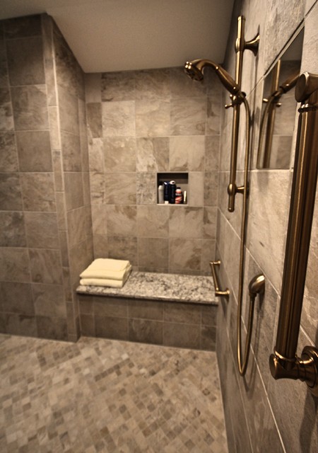 Zero Entry Shower - Traditional - Bathroom - Charlotte - by Guthmann ...