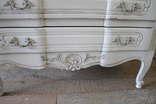 20th Century Country French Style Painted Three-Drawer Commode - Shabby ...